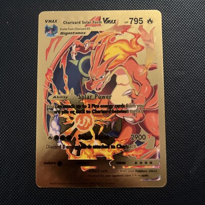 Charizard Solar Form Vmax NM Gold Foil Fan Art Card 2024 Pokemon Solar ...