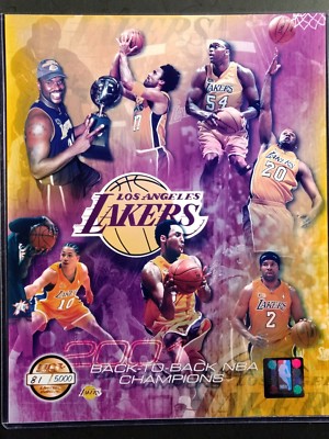 2001 Los Angeles Lakers NBA CHAMPIONS 8x10 Photo LIMITED EDITION Kobe ...