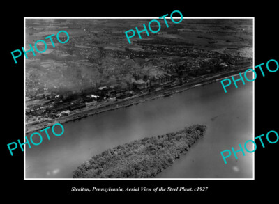 OLD LARGE HISTORIC PHOTO STEELTON PENNSYLVANIA, AERIAL VIEW OF STEEL Co ...
