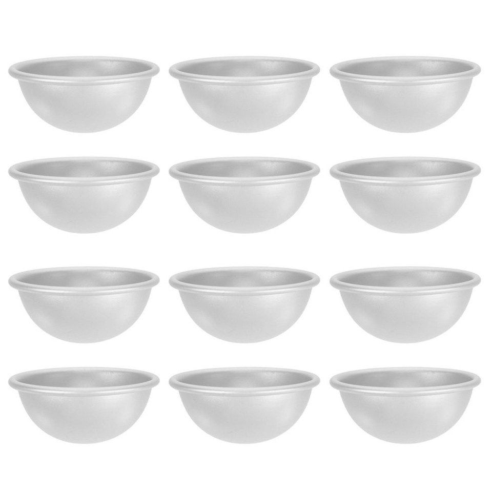 12pcs Hemisphere Cake Mold: Aluminum Alloy Nonstick Half Sphere Baking ...
