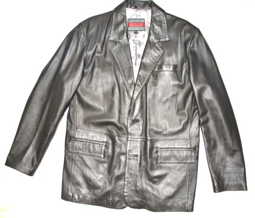 MEN EXCELLED COLLECTION BROWN LEATHER 2 button SOFT DRESS JACKET 44 | eBay