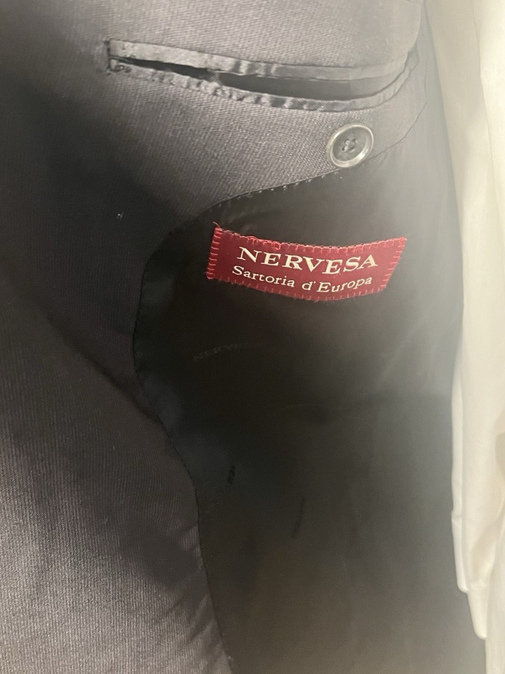 Vtg Nervesa Sartoria D’Europa Italian 3 Button Wool Suit 40R Cuffed ...