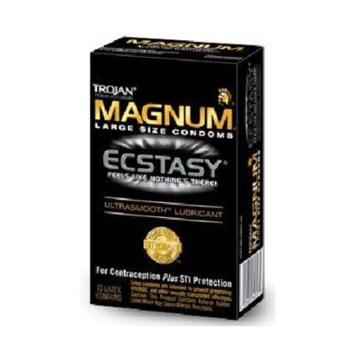 10 Pieces Pack Trojan Magnum Ecstasy latex lubricated condoms condones ...