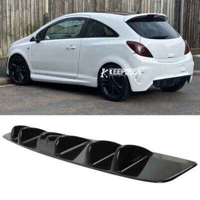 For Vauxhall Corsa VXR ABS Rear Diffuser Fins Lip Spoiler Lower Bumper ...