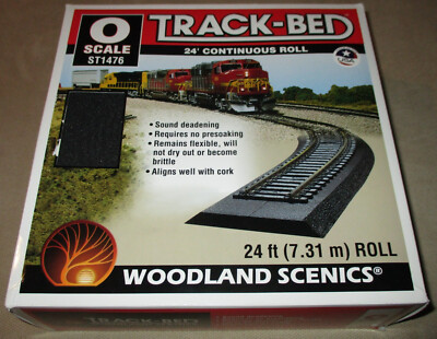 O Scale 24' Foam Model Railroad Train Track Bed Roll - Woodland Scenics ...