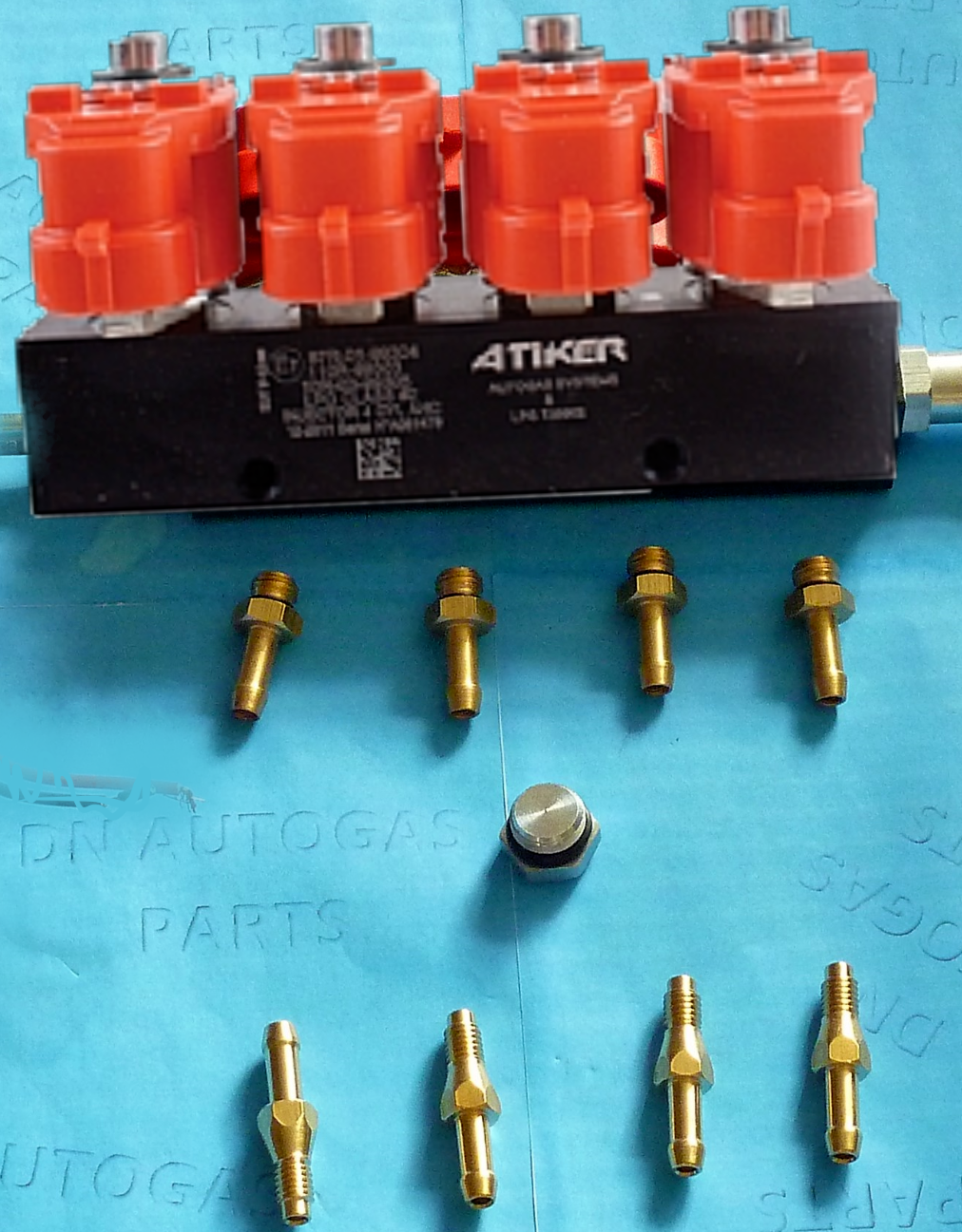 NEW VALTEK Type LPG-CNG Injector Rail 4 cyl Injectors 3 OHM ...