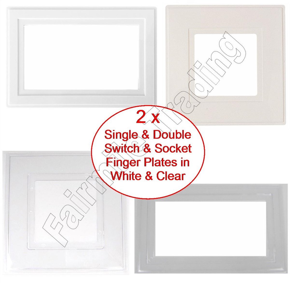 2 x Finger Plates Light Switch Single Double Plug Socket Surround Panel ...