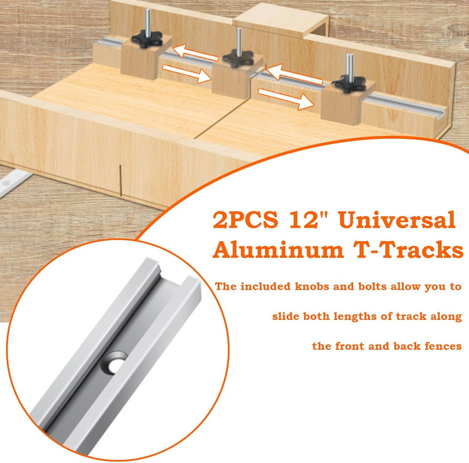 Table Saw Sled Kit, Table Saw Crosscut Sled Kit with 2 17”UHMW Miter ...