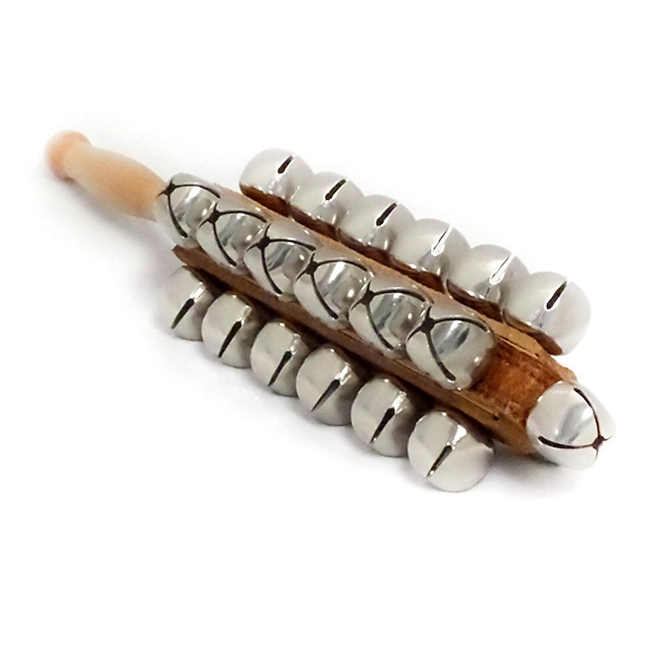 Sleigh Bells Pack of 6, 25 Nickel Plate Jingles, Maple Handle, Leather ...