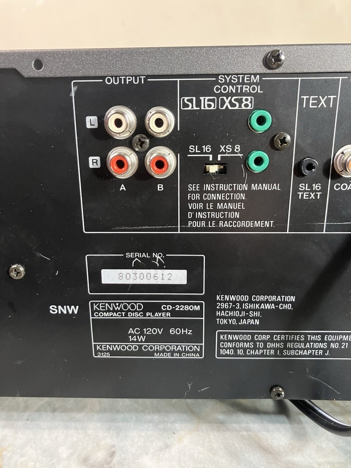 Tested Kenwood Multiple Compact Disc Player CD-2280M W/ Bundled Remote ...