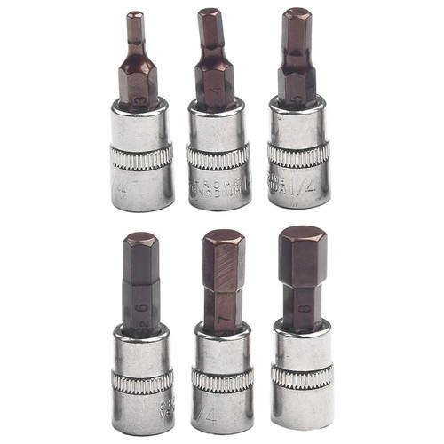 Hex Head Screwdriver Bit Set H3 H4 H5 H6 H7 H8 Chrome Vanadium Steel 3 ...