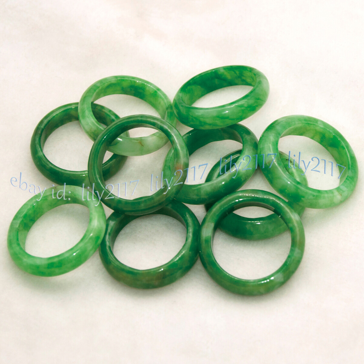 Natural Green Jade Jadeite 18-19mm Gemstone Circle Ring Men Women Gift ...