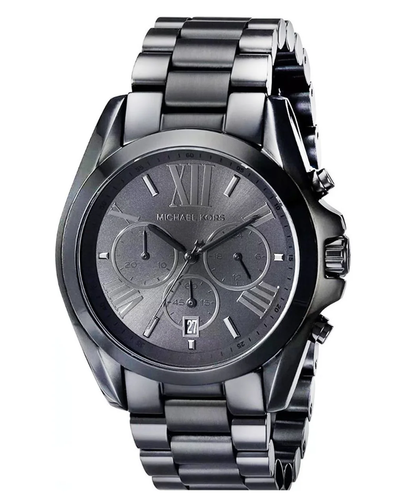 New Michael Kors MK5550 Bradshaw All Black Chronograph 42mm Unisex ...