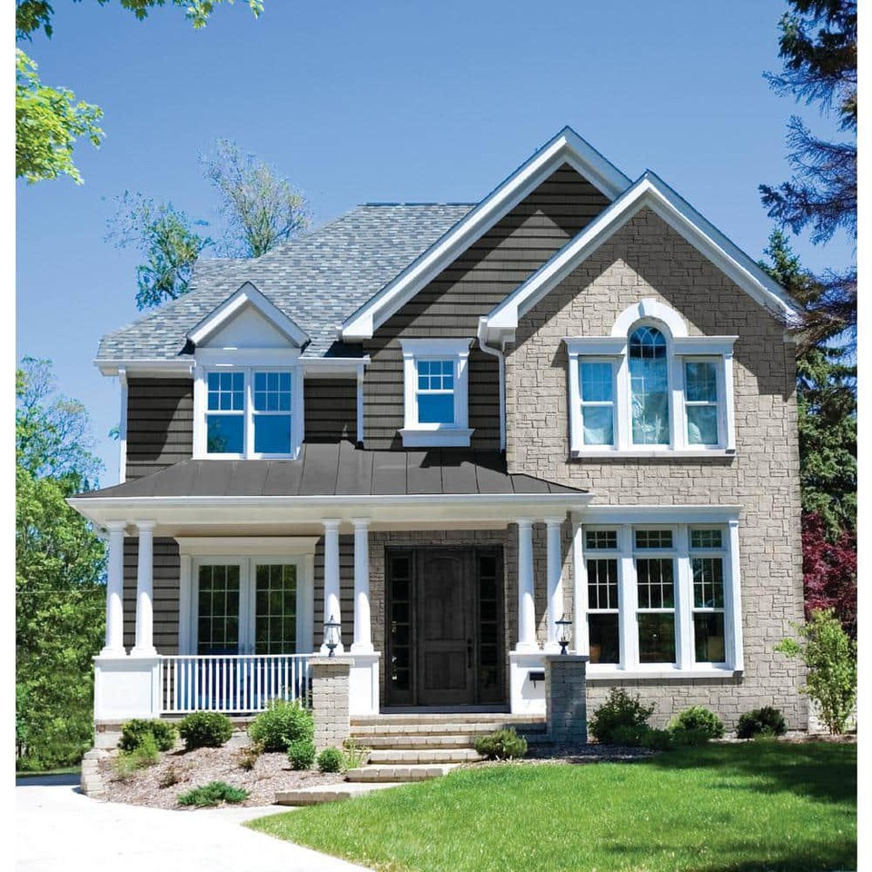 Novik Faux Stone Siding 9.26"Hx45"Wx16.46"D Composite Dry Stack In ...