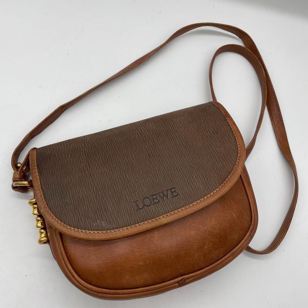 Loewe Leather Shoulder Bag Velazquez Logo Embossed Br… - Gem