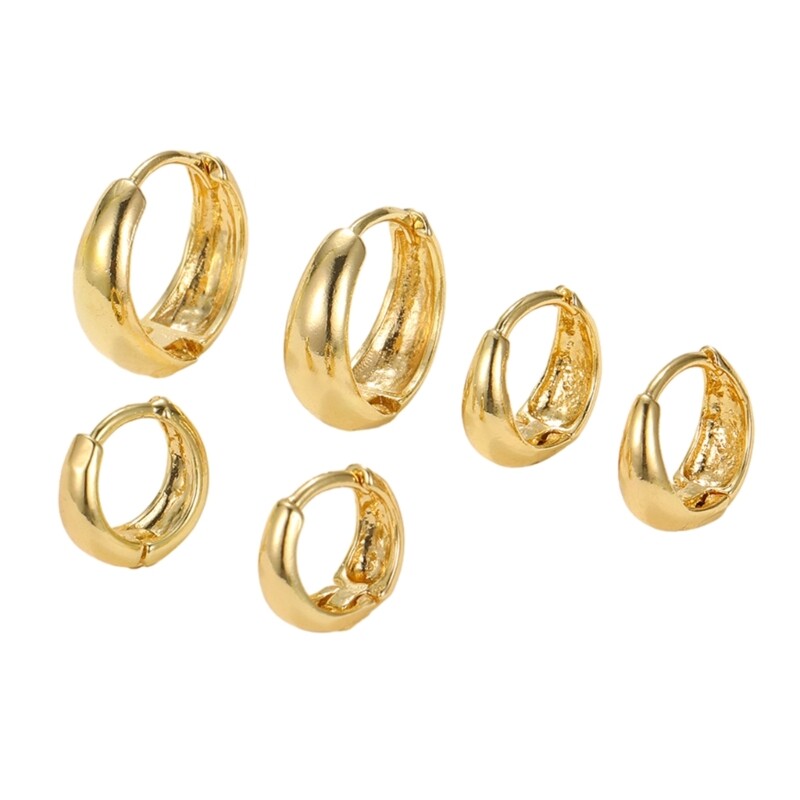 3pair Geometric Round Metal Earrings Vintage Stud Earrings Cartilage ...