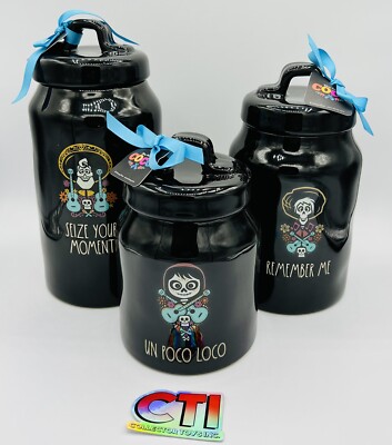 NEW - RAE DUNN X DISNEY PIXAR COCO FULL 3-PIECE CANISTER SET "2022 ...