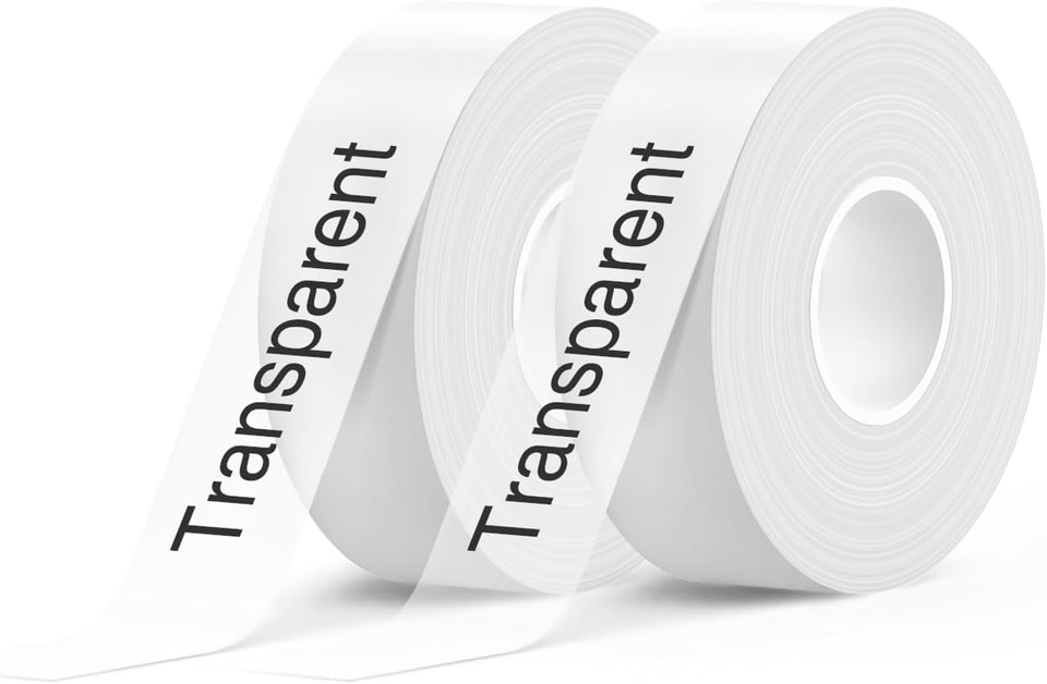 SUPVAN E10 & E11 Label Maker Tape, Transparent 2 Rolls 0.59In × 19.7Ft ...