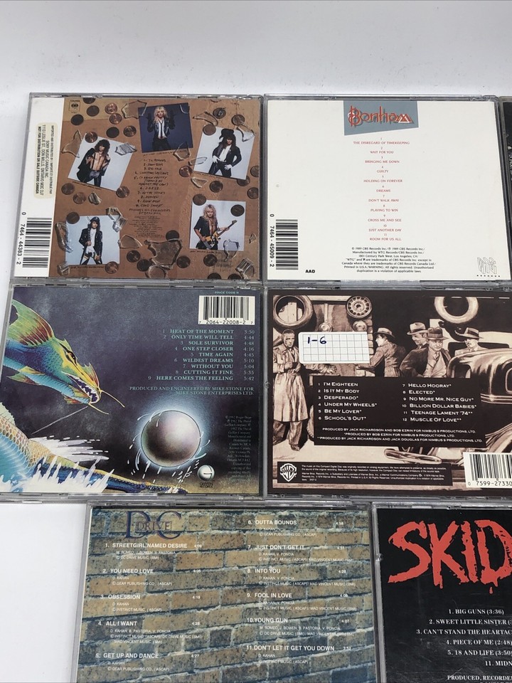 Hard Rock 10 CD Lot Skid Row/Triumph/Alice Cooper/Asia/Warrant/Bonham ...