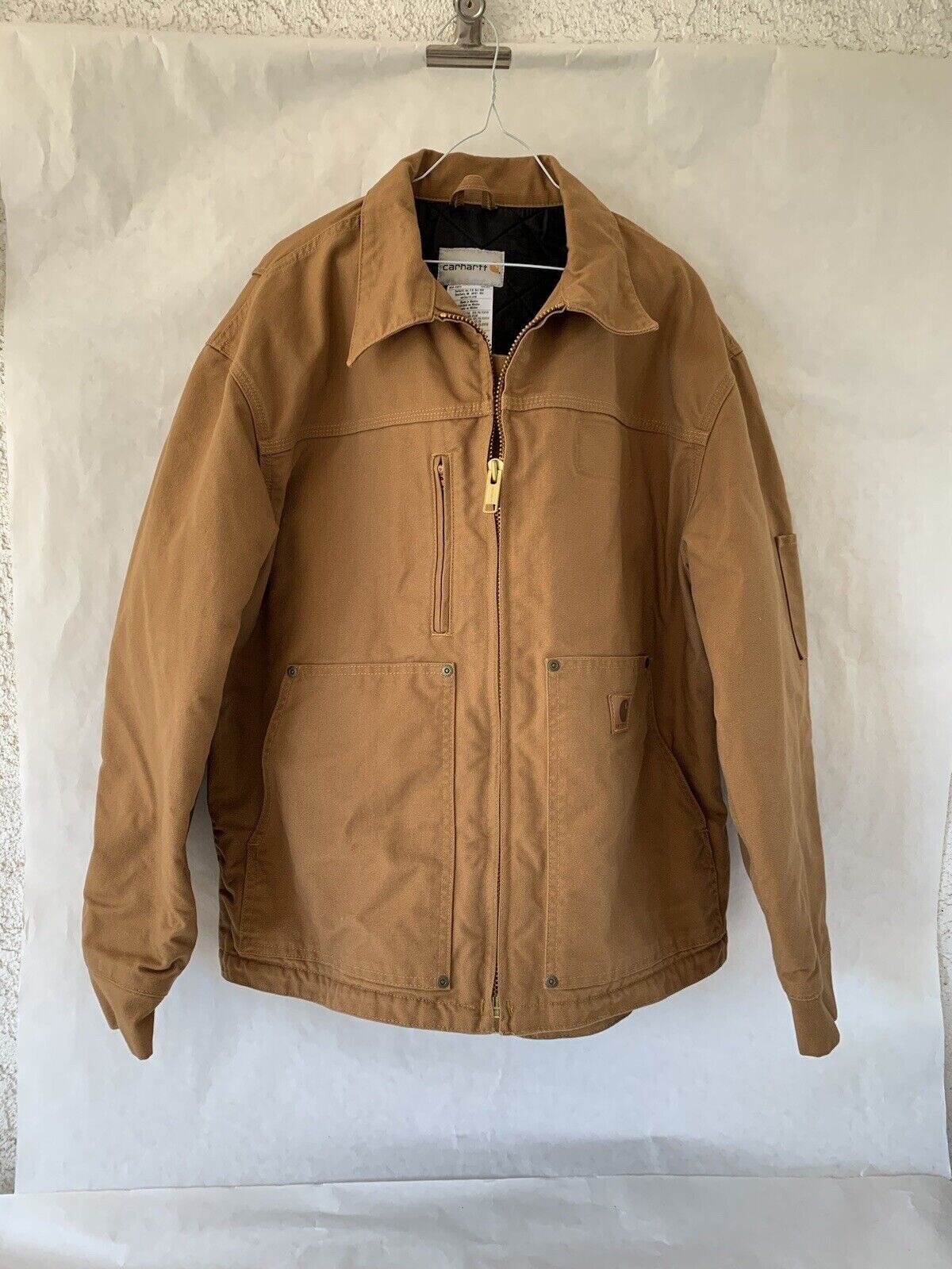 CARHARTT 2XL Brown Duck Lined Jacket V Good Condition 378-20 A* | eBay