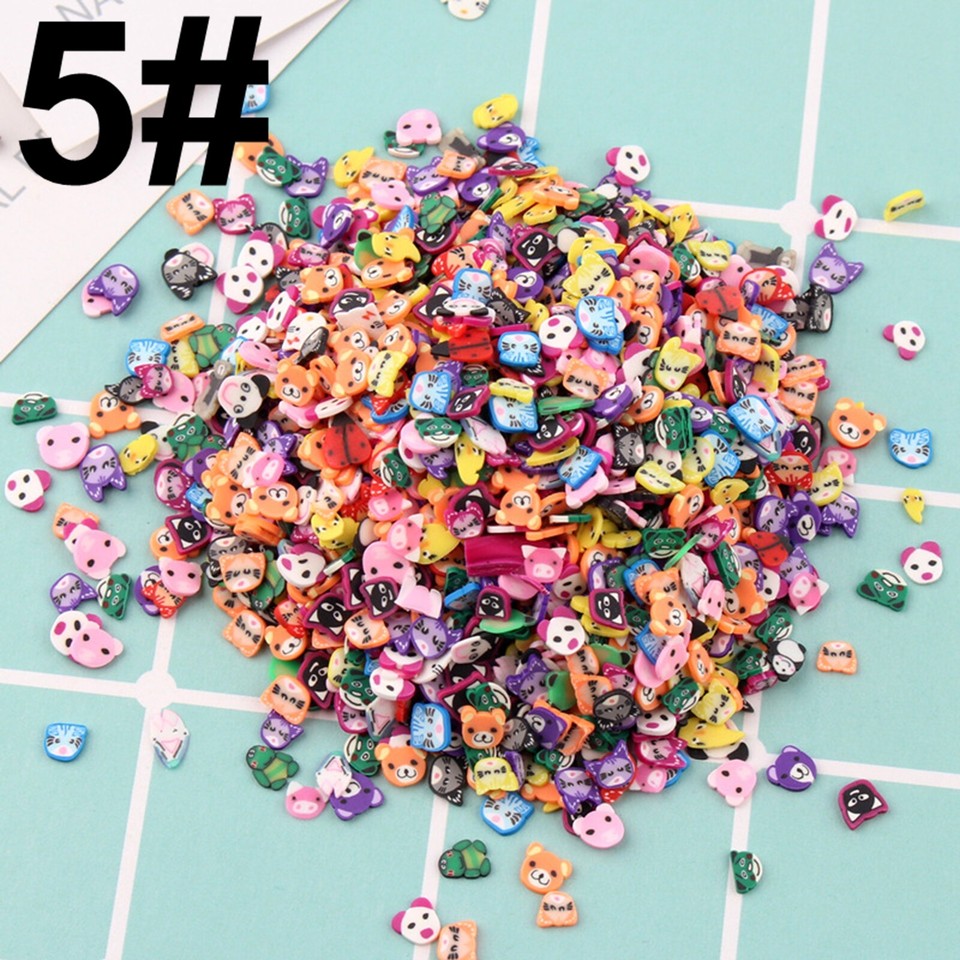 2000/4000pcs 3D Fimo Nail Art Decoration Polymer Clay Slices Nail Art ...