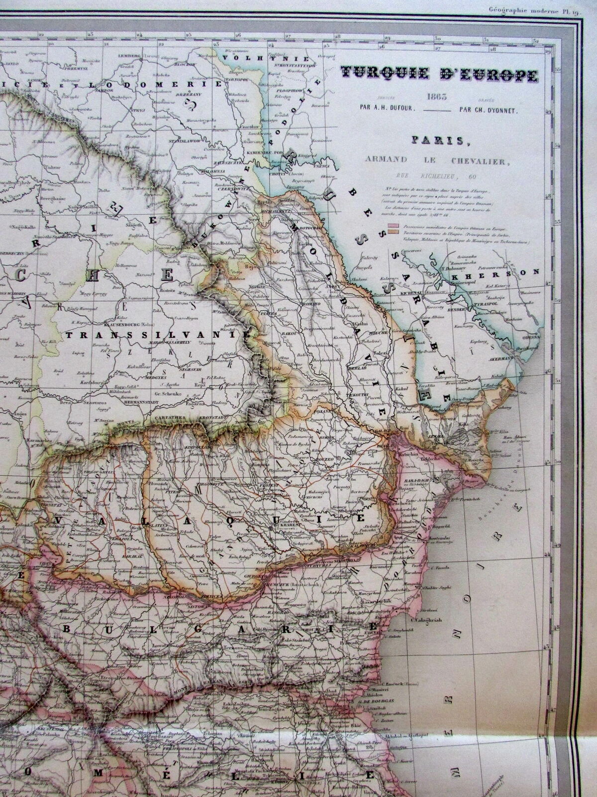 Turkey in Europe Balkans Romelia Bosnia Walachia 1863 Dufour Dyonnet ...