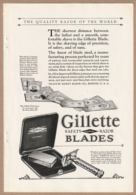 1925 Gillette Razor Blades Vintage Print Ad Smooth Comfortable Shave ...