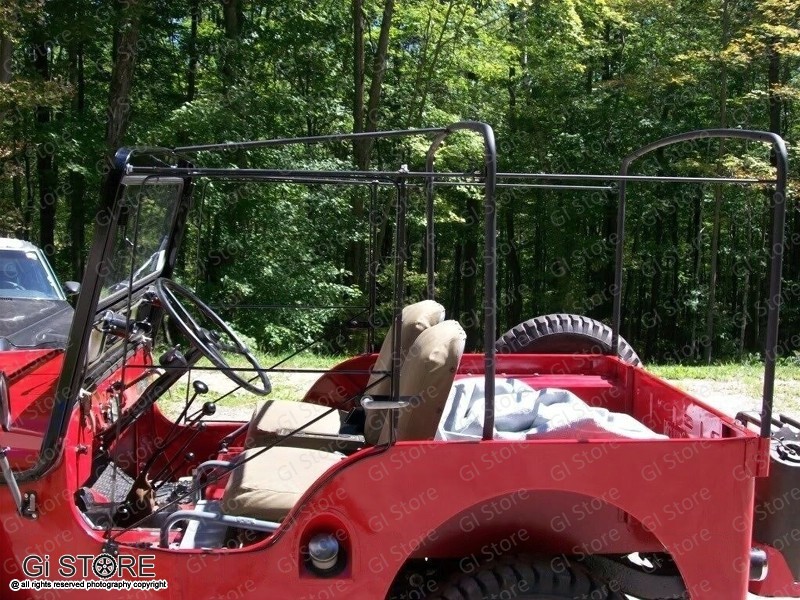Complete Set of Straight Bows (Frame for Soft Top) For CJ JEEP WILLYS ...