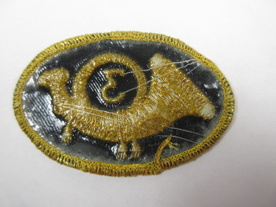 vintage military uniform bugle horn embroidered badge patch | eBay