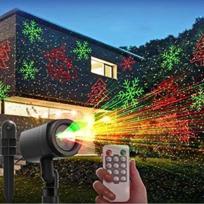 Outdoor/Garden Light Projector w/ Remote, Timer, IP144 Waterproof, 3m ...