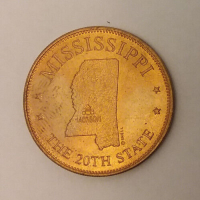 Mississippi 20th State Souvenir Coin Token 26mm | eBay
