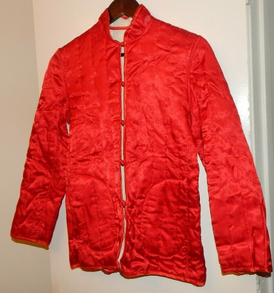 Women's Traditional Communist China Red Silk Jacket C… - Gem