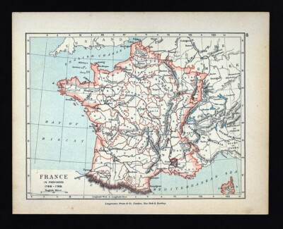Pre-1900 - Map Of France In Provinces