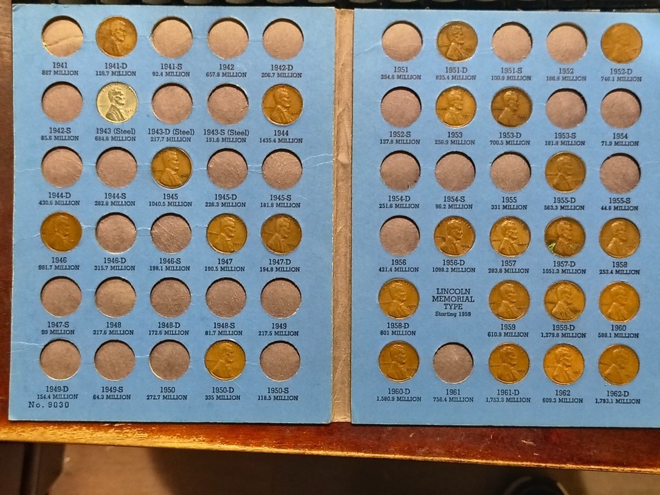 Lincoln Head Cent Collection Book 2 1941-74 Whitman Partial 18 missing ...