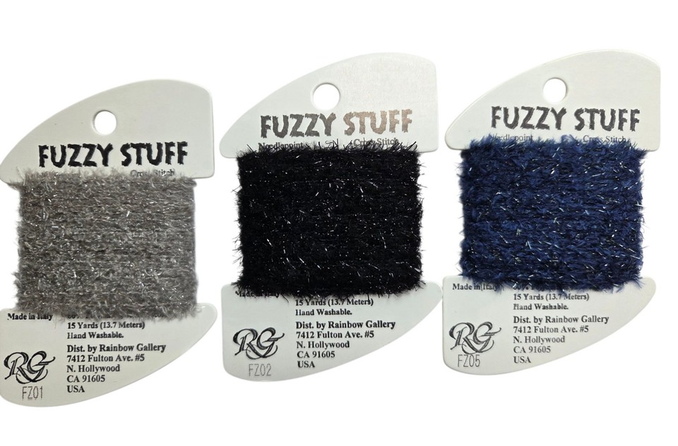Rainbow Gallery Fuzzy Stuff Thread Lot of 9 Assorted Needlepoint Cross ...