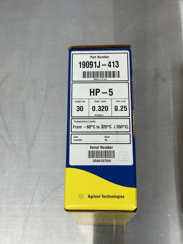 Agilent J&W 19091J-413 HP-5 30m x 0.32mm 0.25µm GC Column NEW SEALED ...