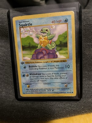 Squirtle 63/102 Base Set 1st Edition Shadowless Pokemon 1999 WOTC | eBay