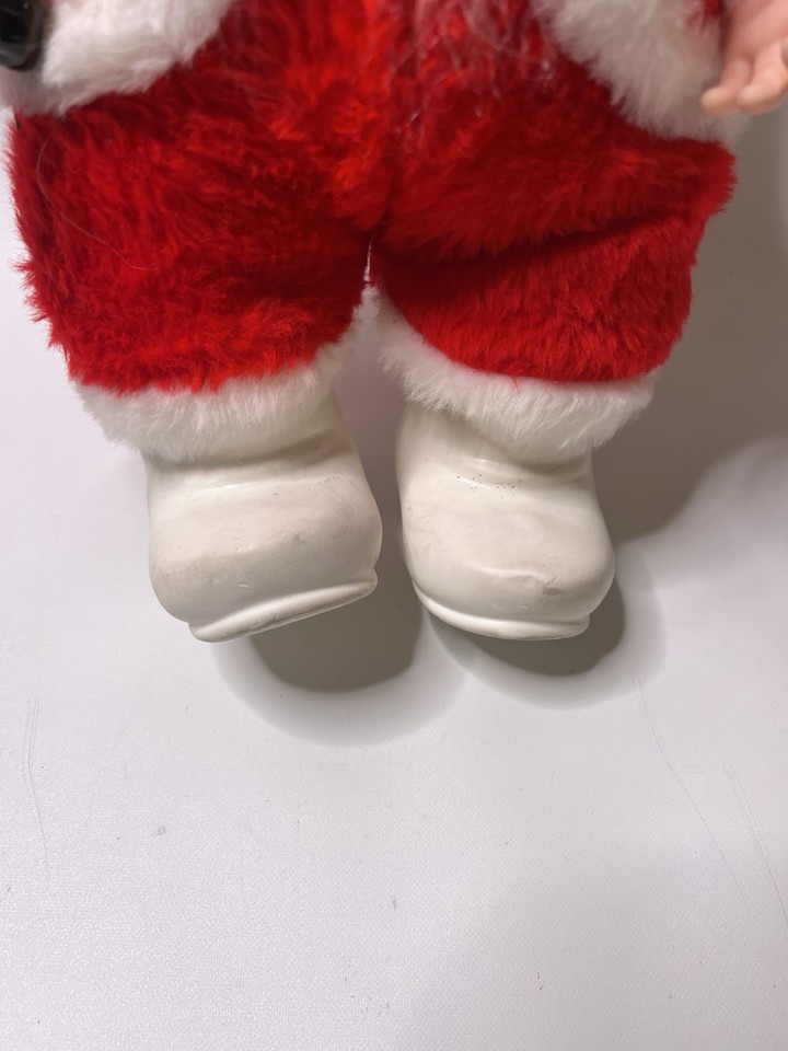 Vintage Rushton Co 1950s Santa Plush Coca Cola Rubber Face White Boots ...