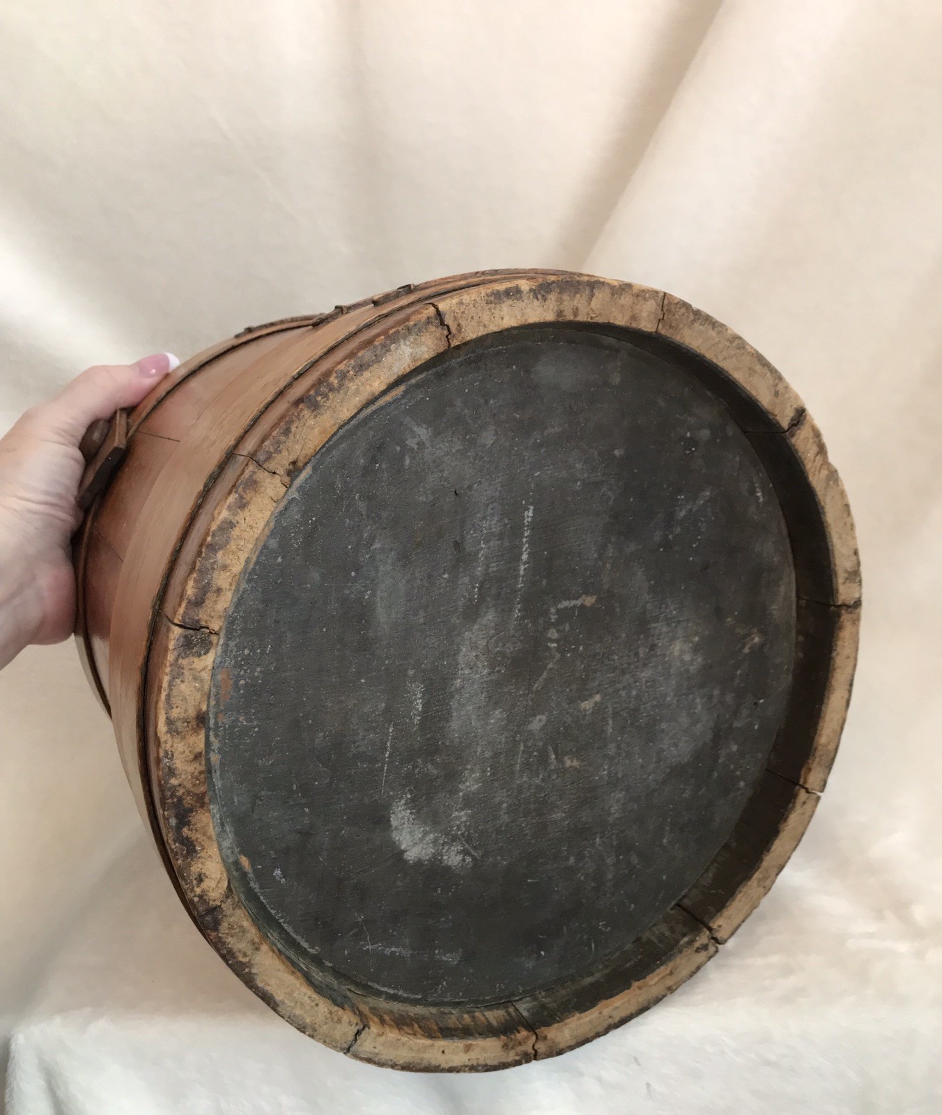 Antique 1900’s French LARGE Handled WOODEN Bucket, 10” Diameter | eBay