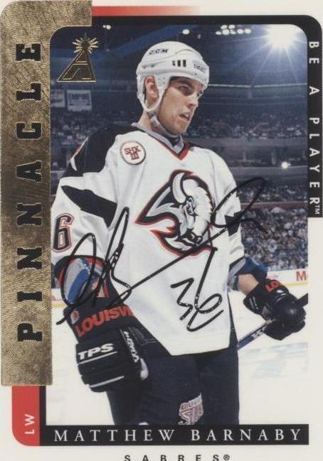 1996-97 Pinnacle Be A Player - Matthew Barnaby #147 Autographs (AU) for ...