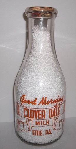 Clover Dale Milk Erie PA. Orange Pyro Quart Milk Bottle 2 Things To ...