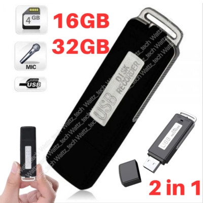 BUG Mini USB Voice Activated Recorder Digital Audio Listening Device ...