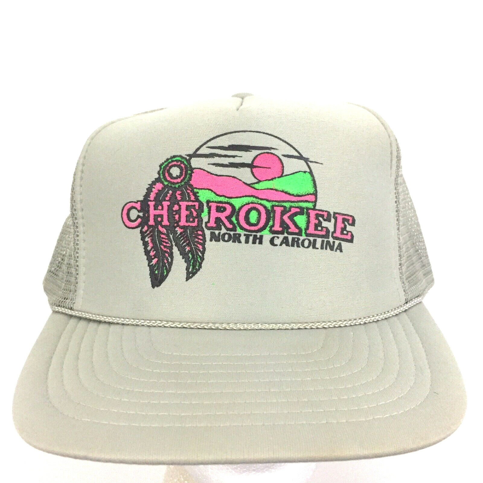 Vtg 90s Cherokee North Carolina Hat Mesh Foam Snap Ba… - Gem