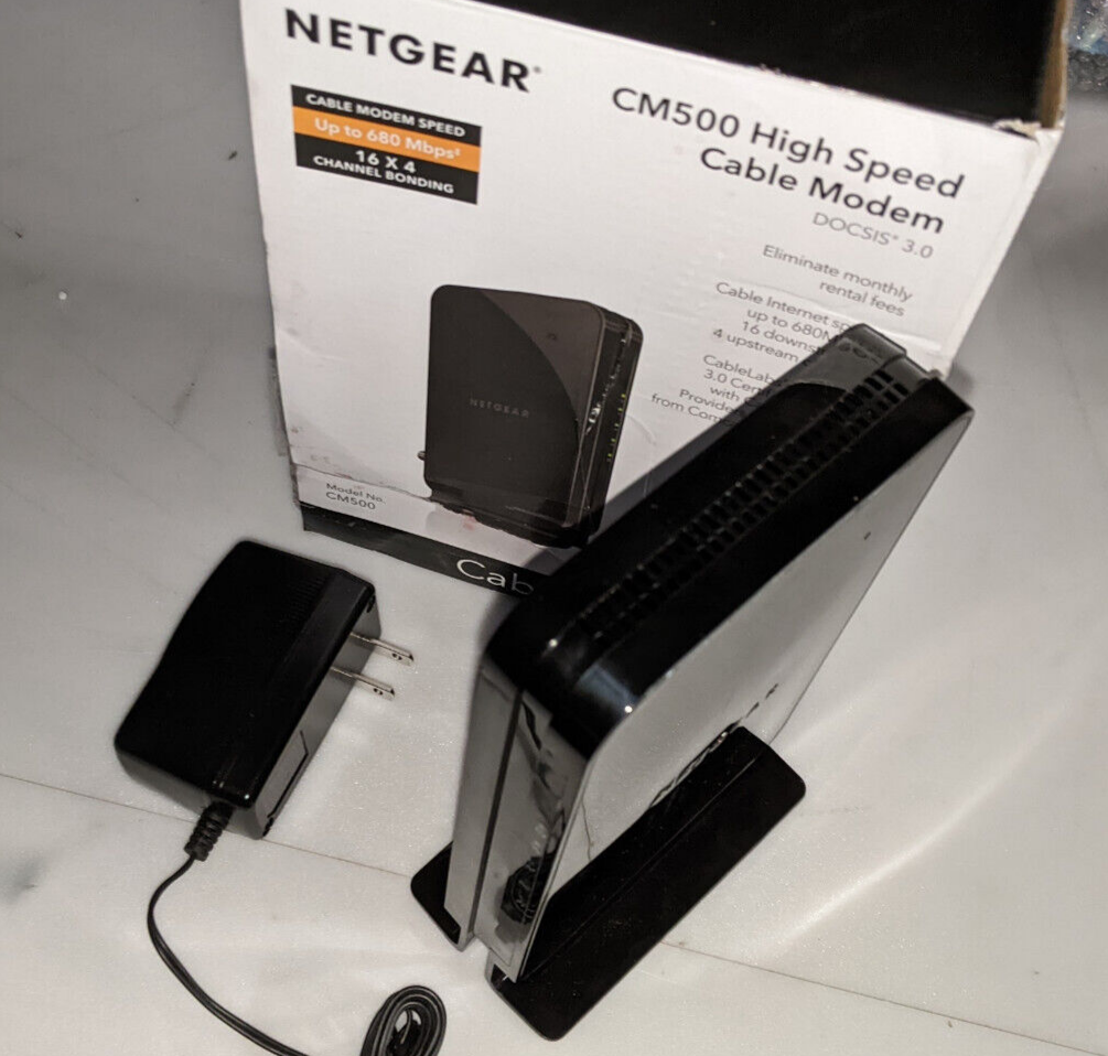 NETGEAR CM500 CM500-100NAS Cable Modem DOCSIS 3.0 For Cox Xfinity ...