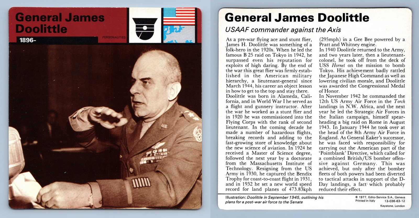 General James Doolittle - 1896 - Personalities - WW2 Edito-Service SA ...