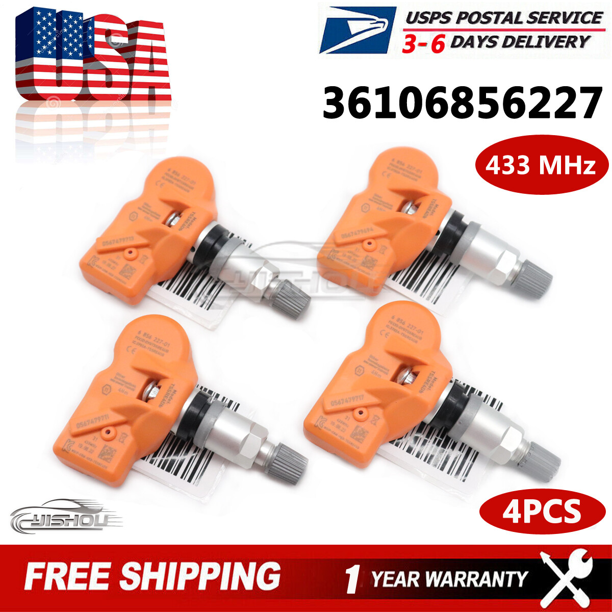 Set of 4 36106856227 NEW Tire Pressure Sensor TPMS For BMW Mini TPMS ...