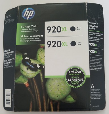 HP Hewlett-Packard 920 XL High Yield Twin Pack Ink Cartridges CN701BN ...