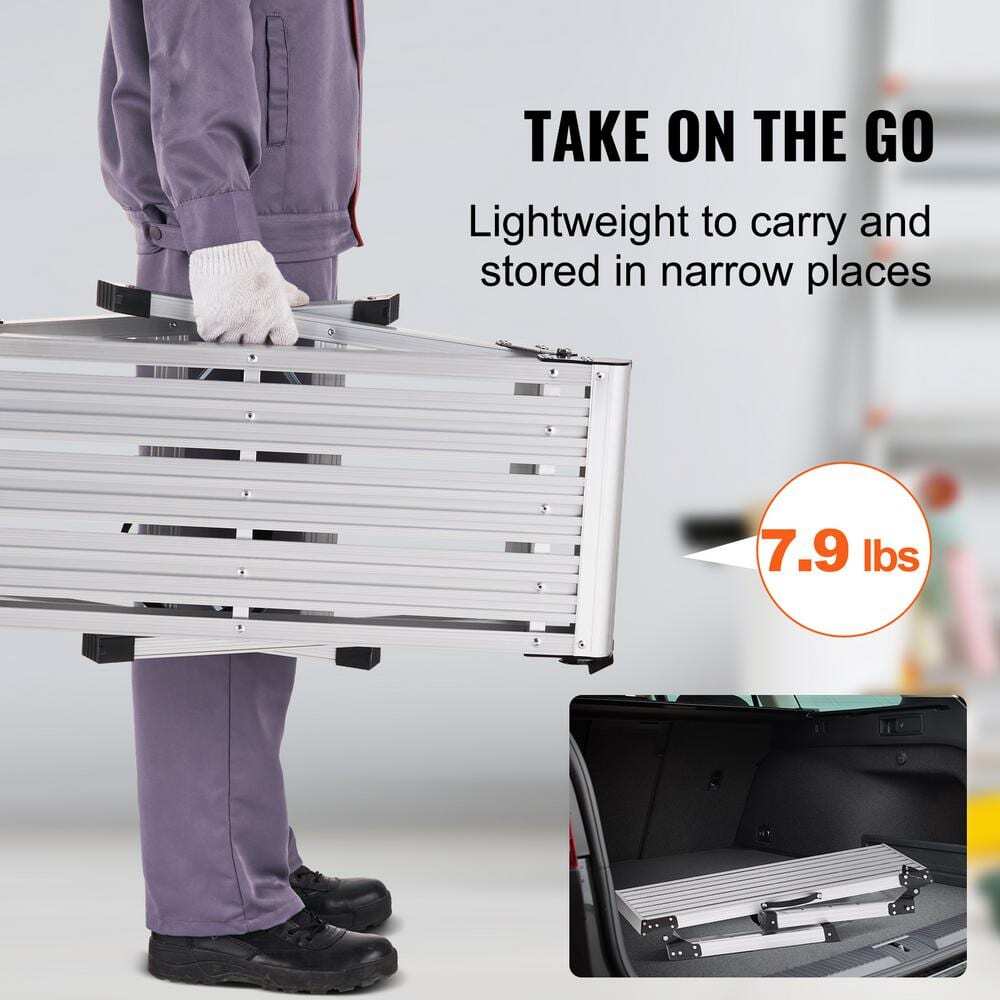 Work Platform Portable Folding Adjustable Step Ladder 330 lbs Bench Non ...