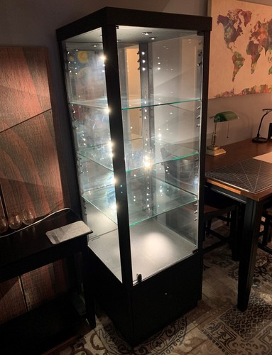 Metal & Glass Display Case - LED Lighted & Multi-Tiered | eBay