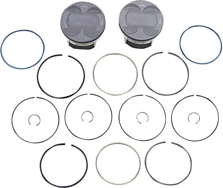 KB Performance Piston Kit +0.005" Bore Harley 107" Milwaukee Eight M8 ...